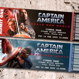CAPTAIN AMERICA Brave New World Collectible Keepsake Tickets - Etsy