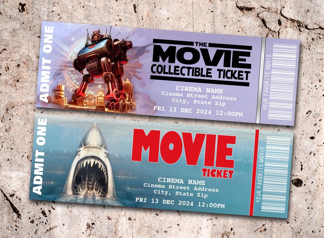 Custom Collectible Keepsake Movie Tickets - Etsy