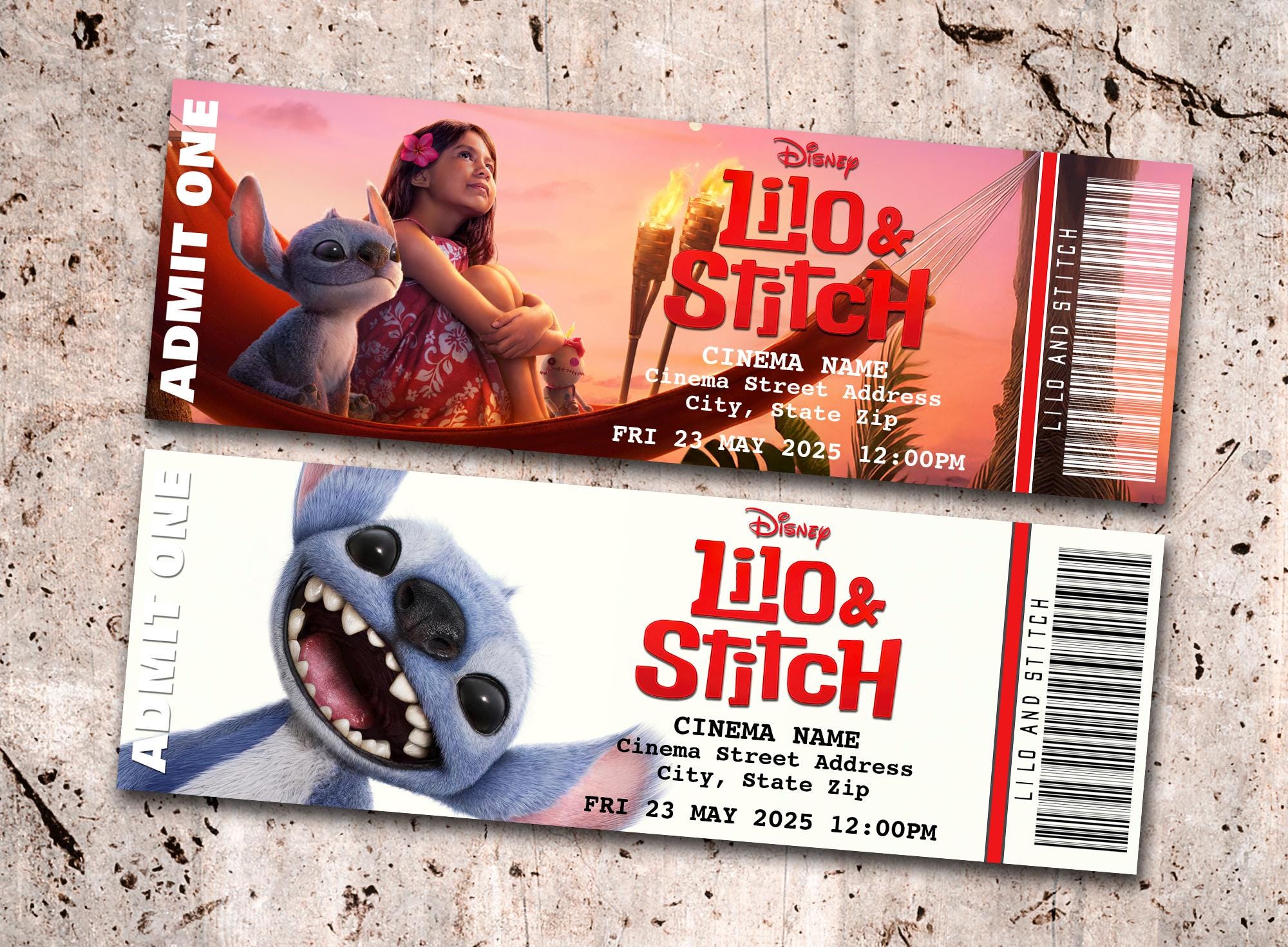 LILO & STITCH Collectible Keepsake Movie Tickets - Etsy