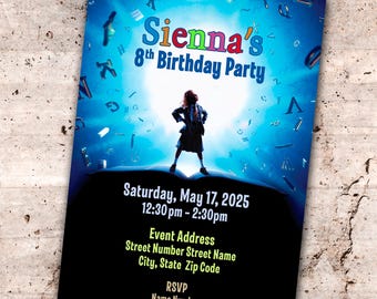 Matilda the Musical Theme Birthday Party Invitation - Etsy