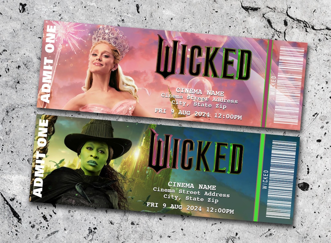 WICKED THE MOVIE Collectible Movie Tickets - Etsy