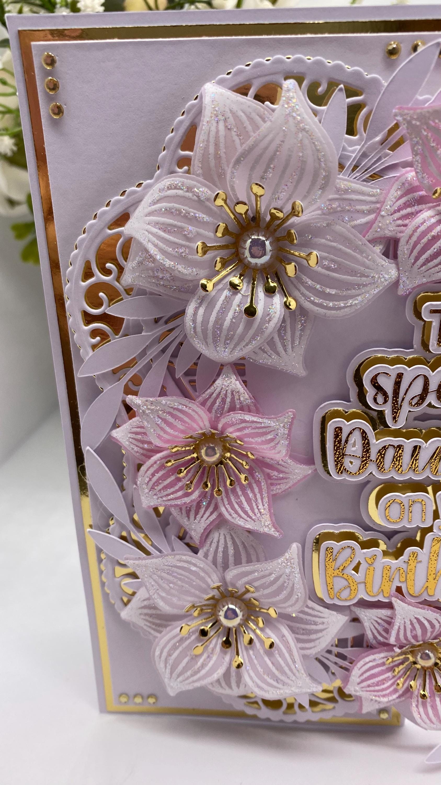 Personalized Handmade Birthday Card for Daughter: Lavender & Pink ...