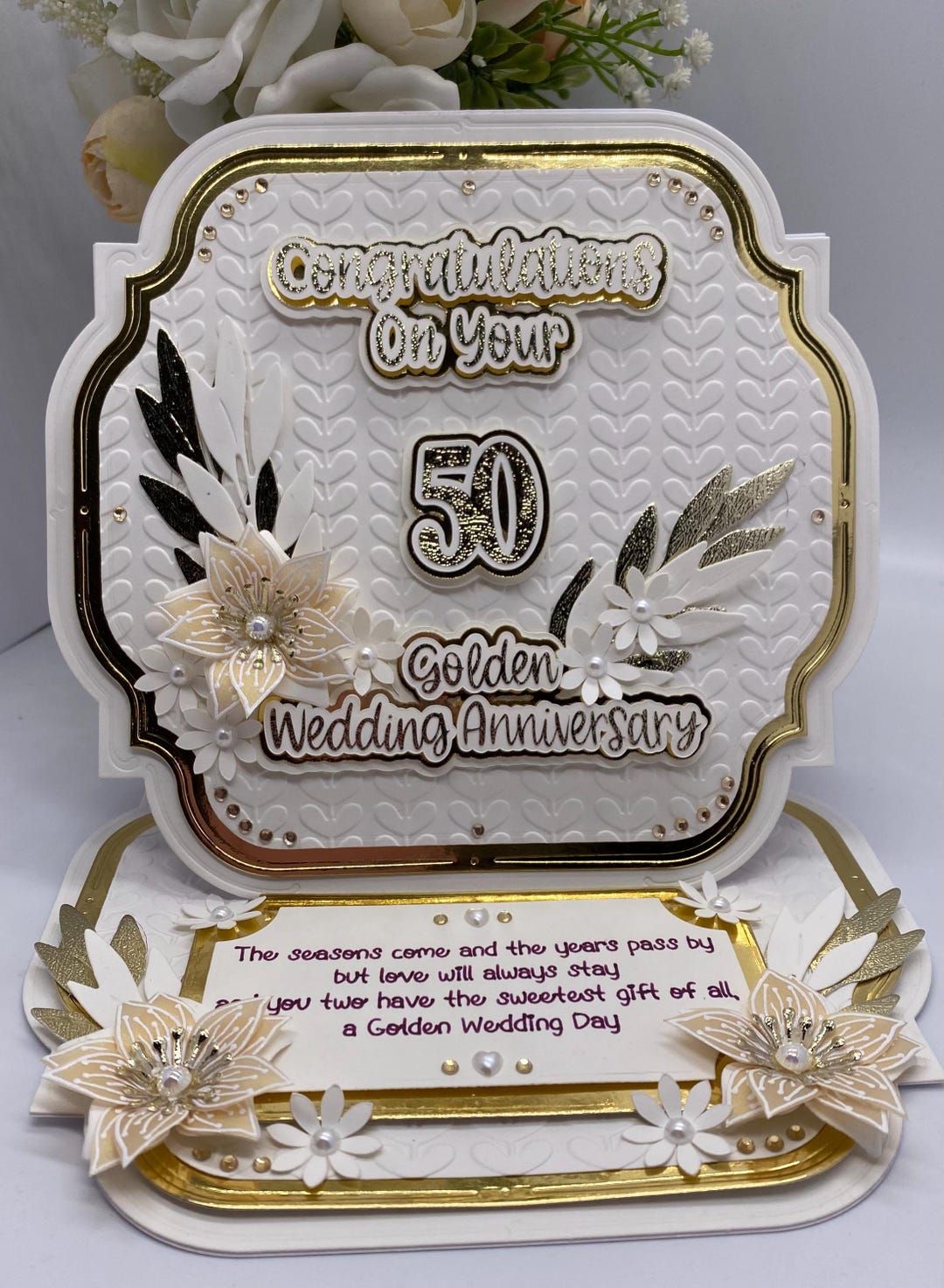 Luxury 50th Golden Wedding Anniversary Card Boxed - Etsy