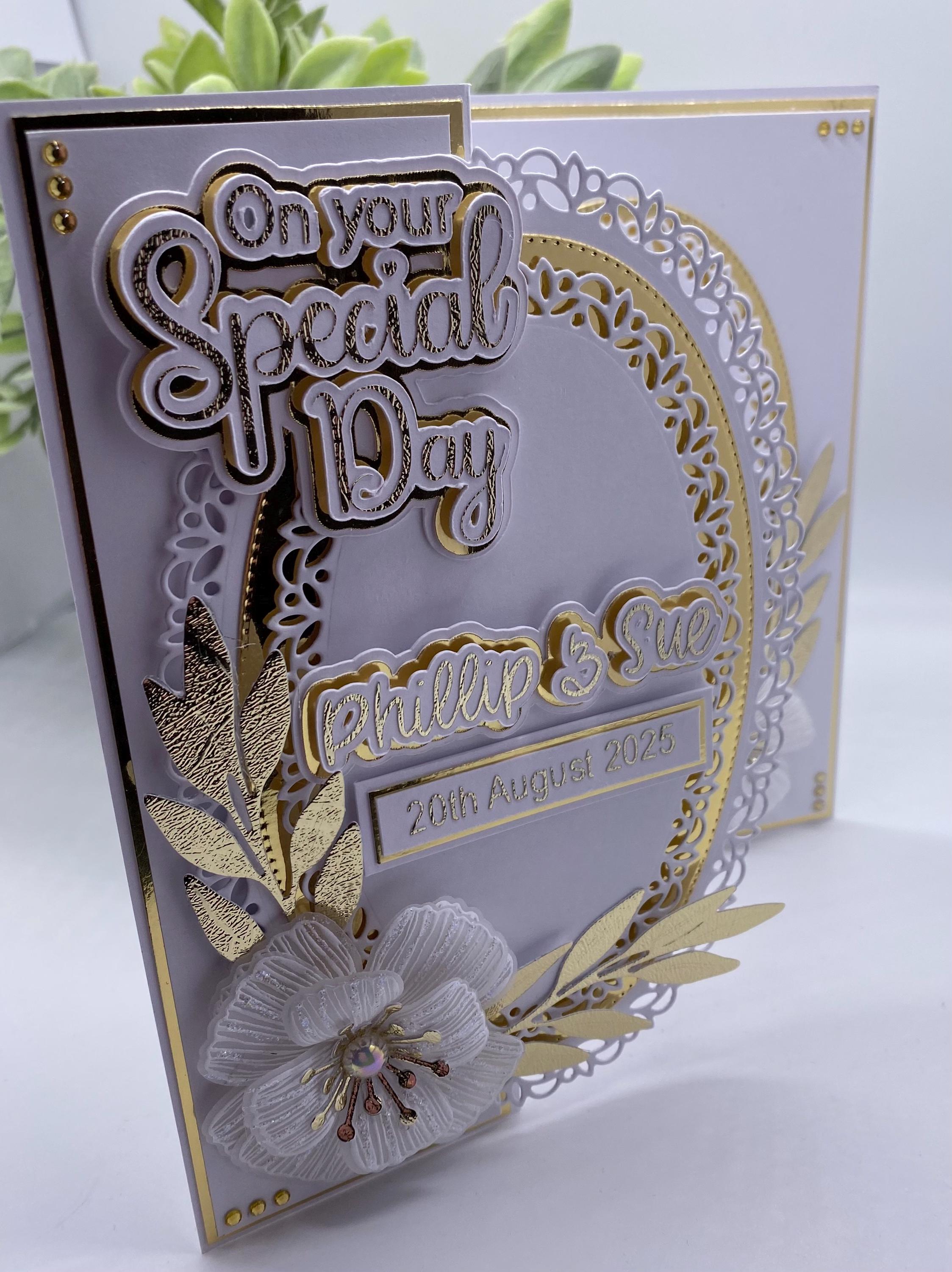 Personalised Luxury Wedding Card - in Gold and White - Etsy