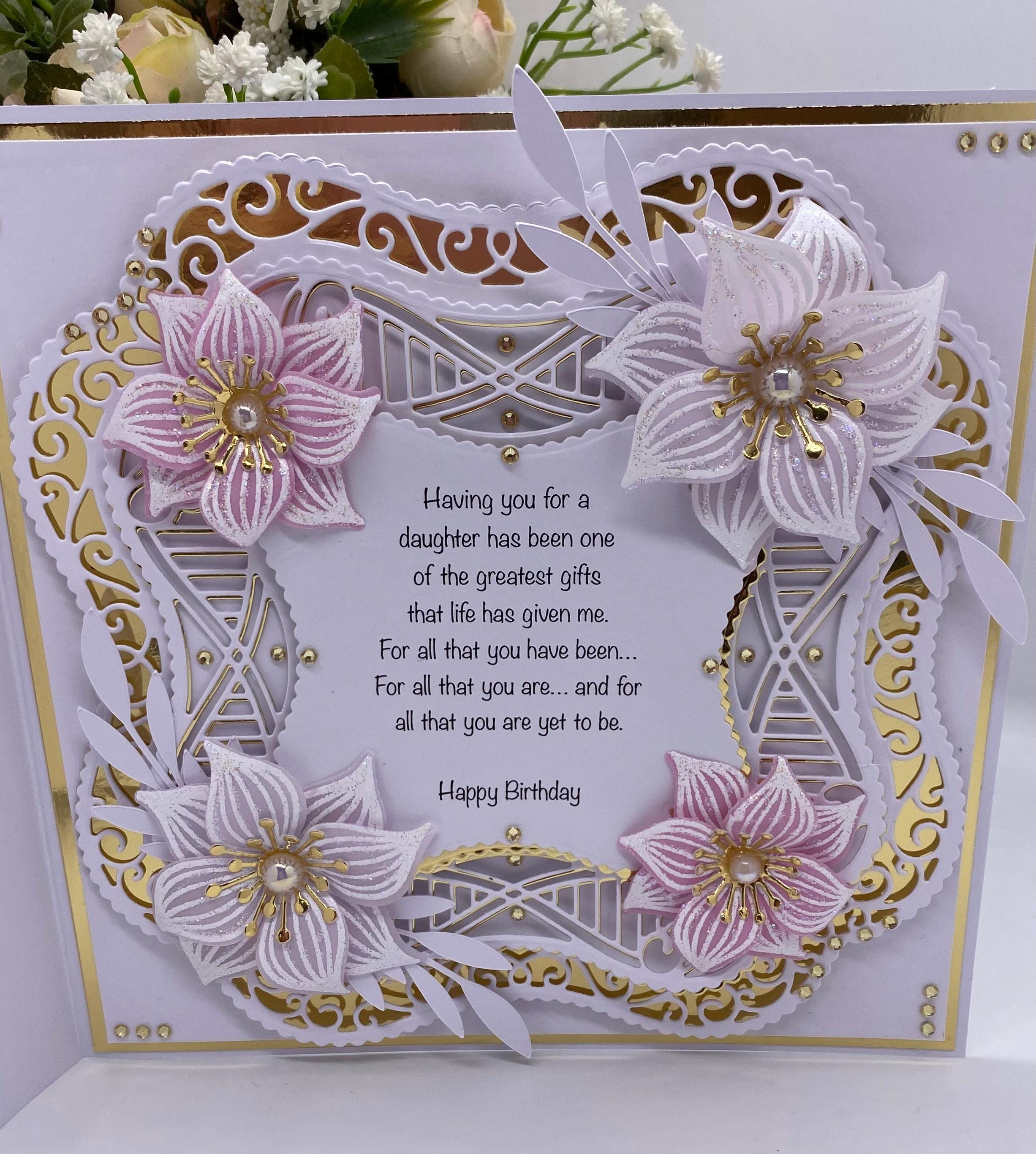 Personalized Handmade Birthday Card for Daughter: Lavender & Pink ...