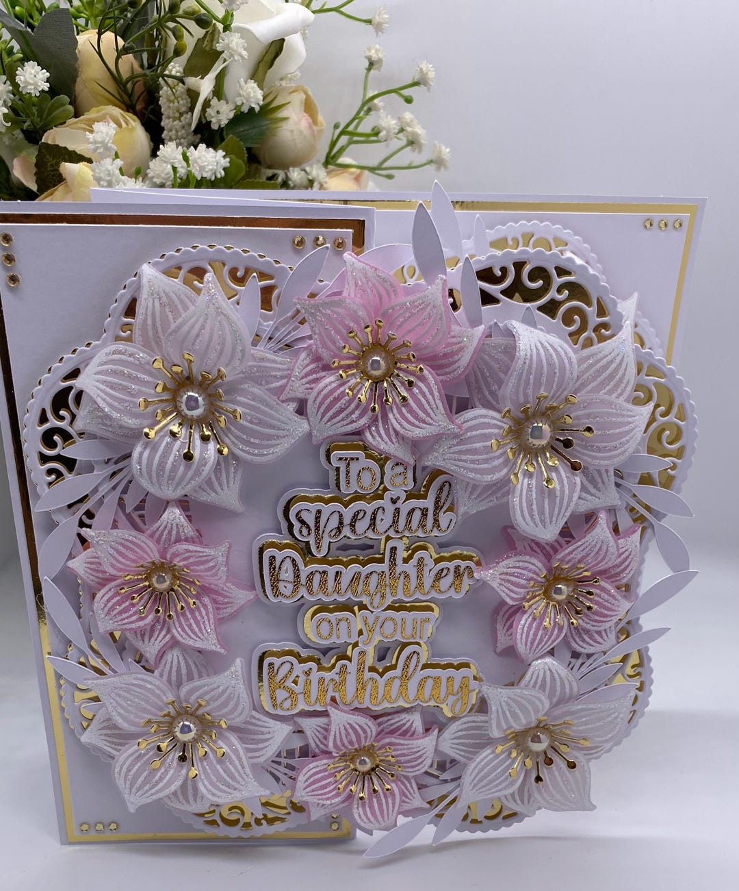 Personalized Handmade Birthday Card for Daughter: Lavender & Pink ...