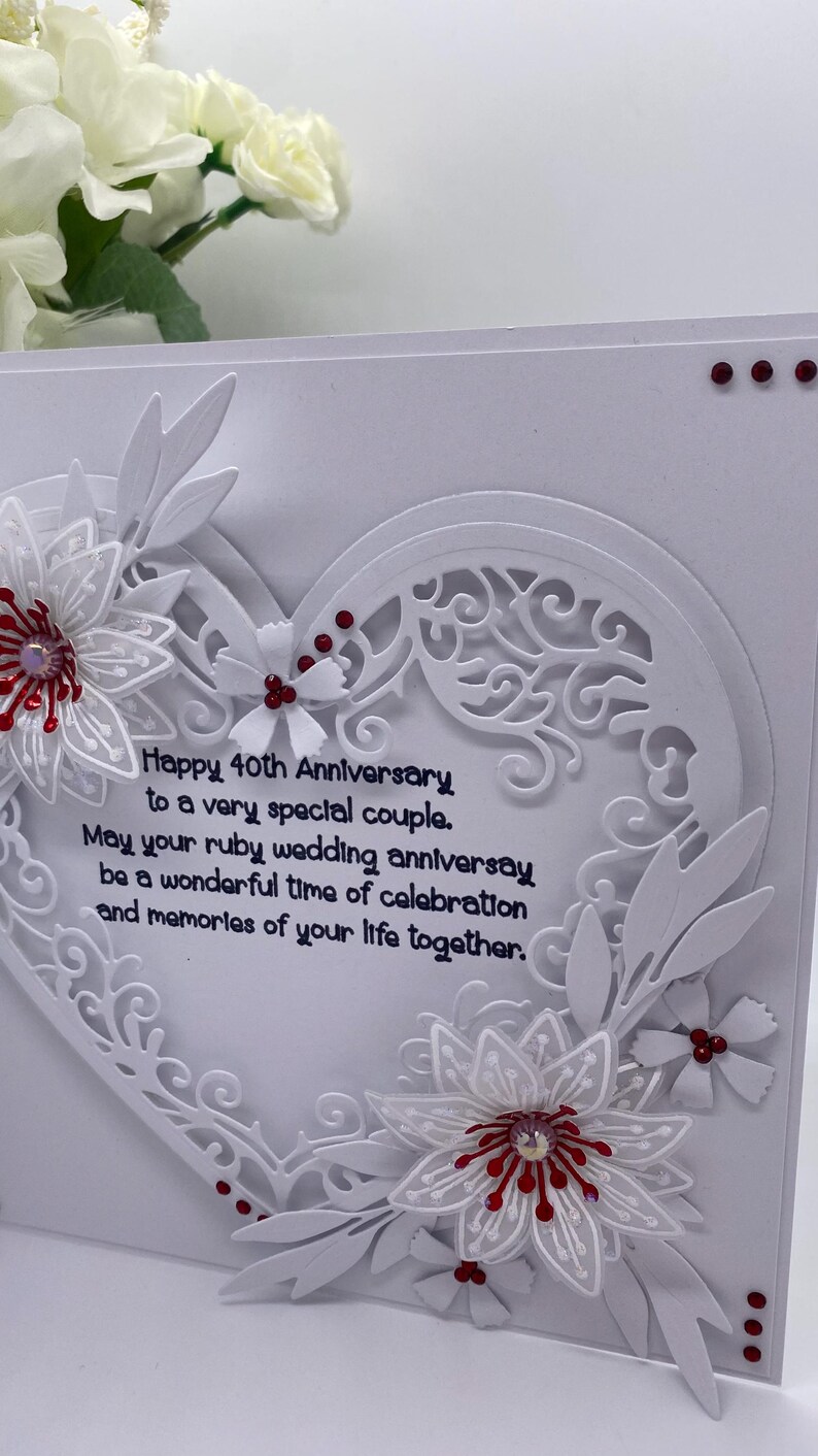 Personalised - Luxury 40th Ruby Wedding Anniversary Card Boxed, 40th ...