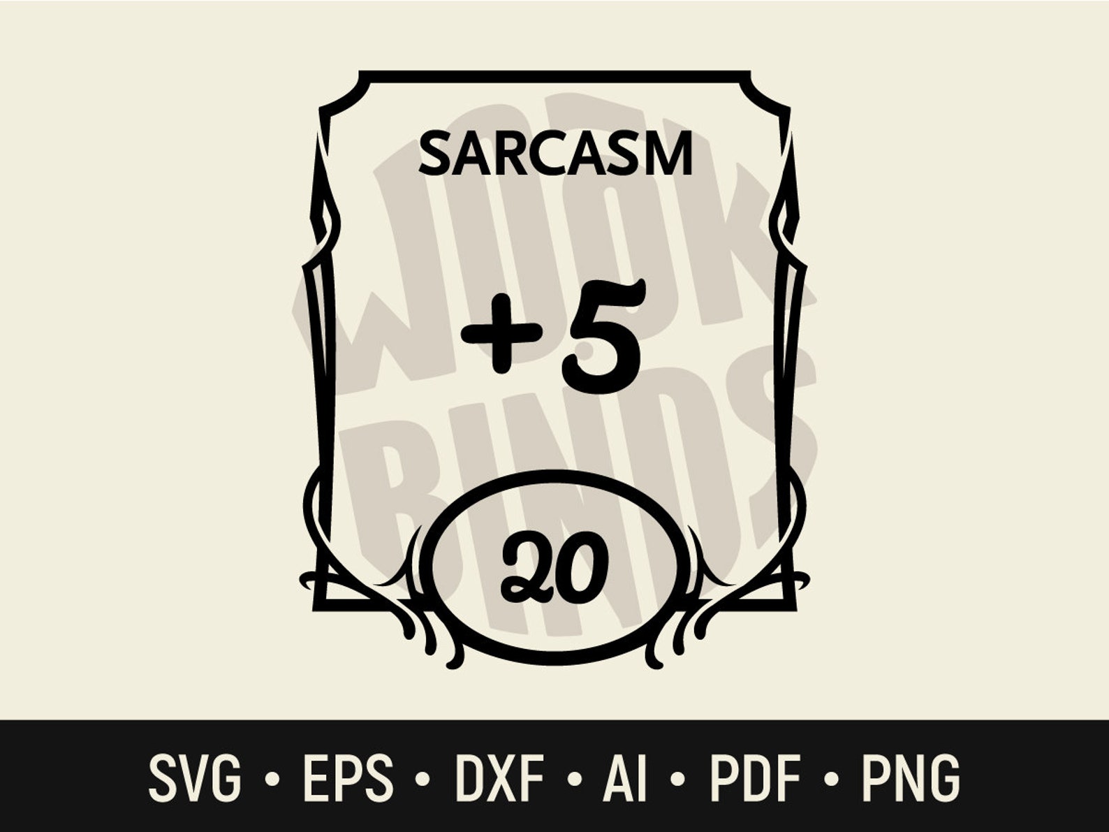 Sarcasm 5 SVG D&D Vector Artwork Dnd Fun Character Trait RPG Cricut and ...