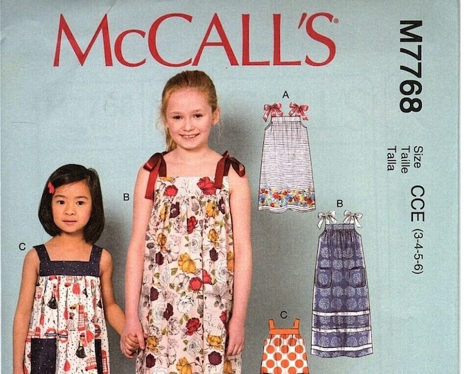 Mccalls 7768 Children's/girls Dresses Uncut, Factory-fold Sewing ...