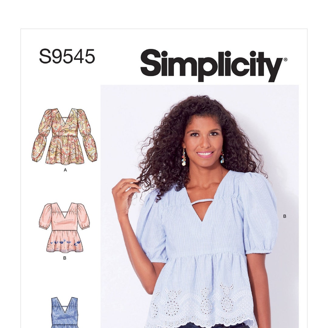 Uncut Simplicity Sewing Pattern R11454 Sz 10-22 Misses' Tops S9545 ...