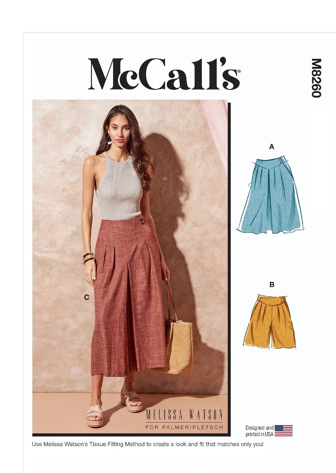 Uncut Mccall's Shorts or Culottes Pattern 8260 ~ Professionally ...