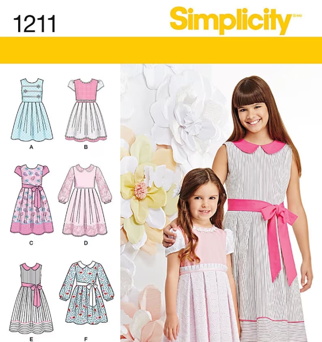 Simplicity Sewing Pattern 1211 Child's and Girls' Dress Sizes 7-14 ...