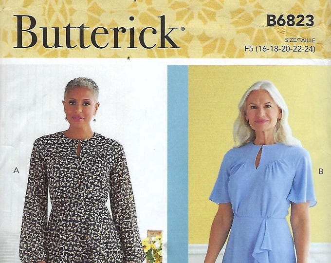 New Uncut Misses Dress Butterick Sewing Pattern B6823 Sizes 16-24 - Etsy