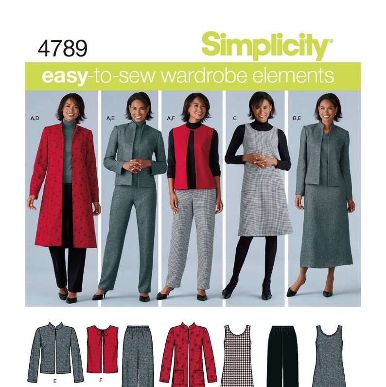 Uncut Sewing Pattern Easy to Sew Pants, Vest, Jacket, Jumper Simplicity ...