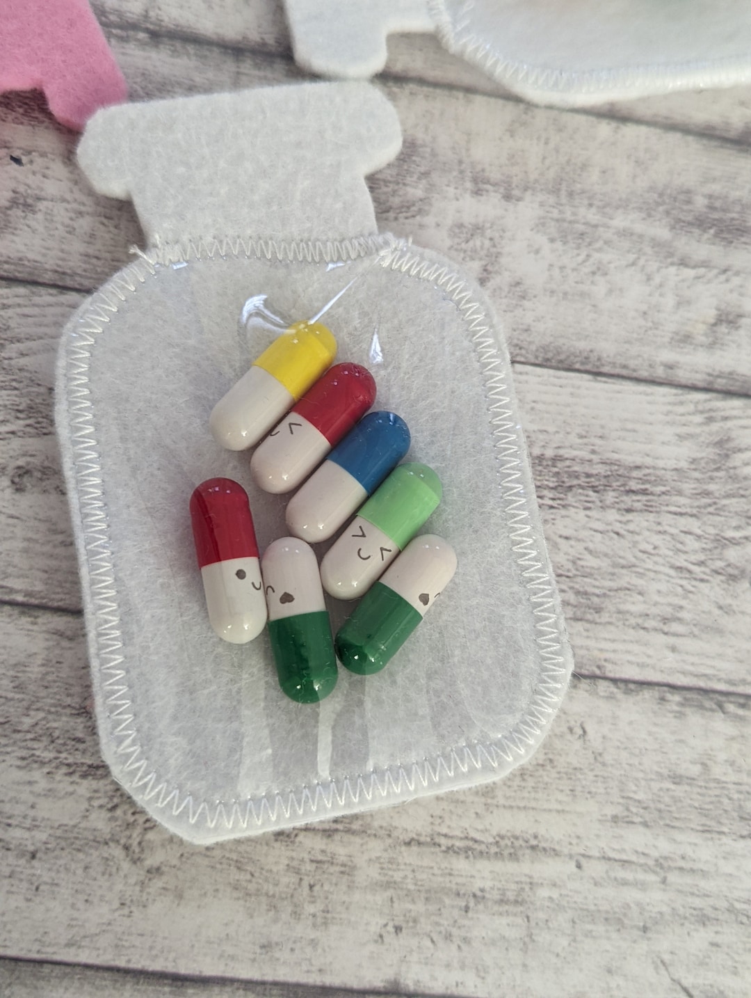 Play Medicine Bottle Made of Felt, Medicine Bottle Filled With Tablets ...