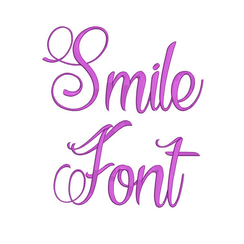 Smile Script Embroidery Font 5 Size Font Machine Embroidery - Etsy