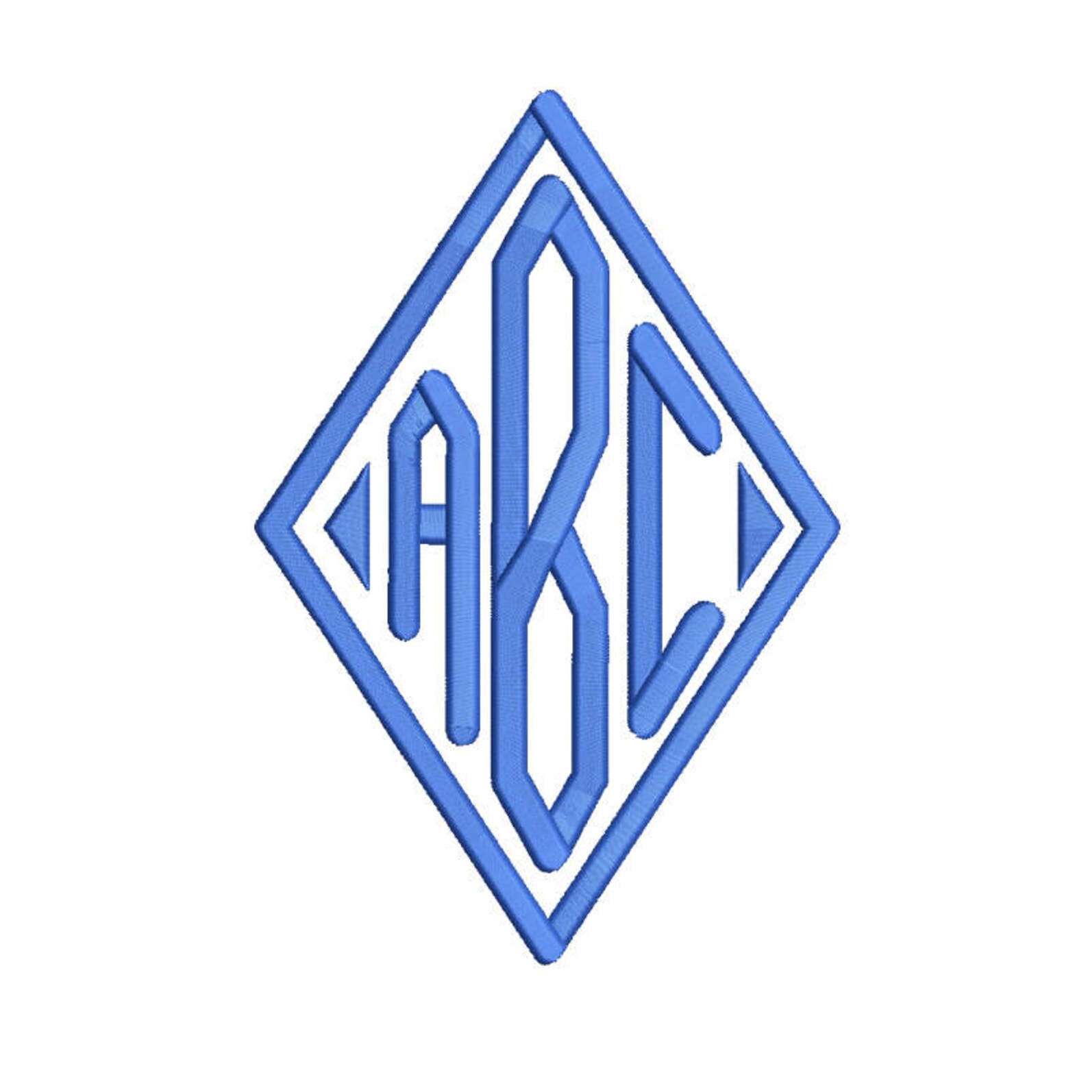 Diamond Monogram Embroidery Font 4 Size Font Machine - Etsy