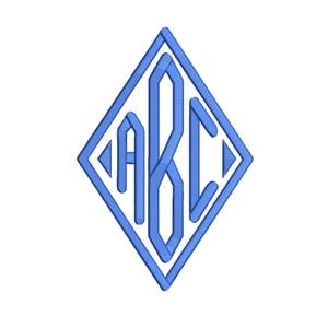 Diamond Monogram Embroidery Font 4 Size Font Machine Embroidery Font ...