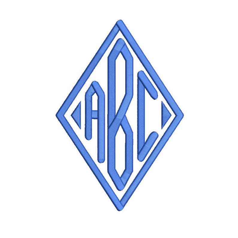 Diamond Monogram Embroidery Font 4 Size Font Machine - Etsy