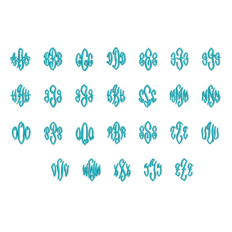 End Scroll Large Monogram Embroidery Font 3 Size Font Machine | Etsy