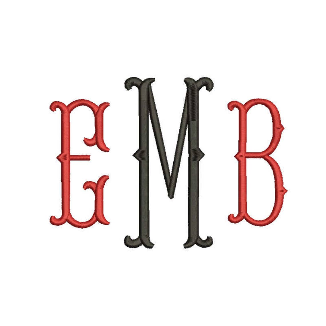 Fish Tail Monogram Embroidery Font 4 Size Font Machine Embroidery Font ...