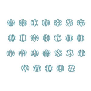 Oval Monogram Embroidery Font 3 Size Font Machine Embroidery Font ...