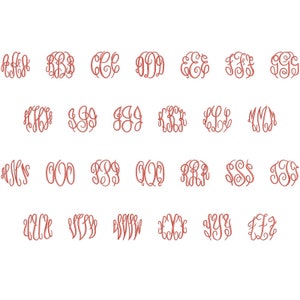 Fancy Monogram Embroidery Font 3 Size Font Machine Embroidery Font ...