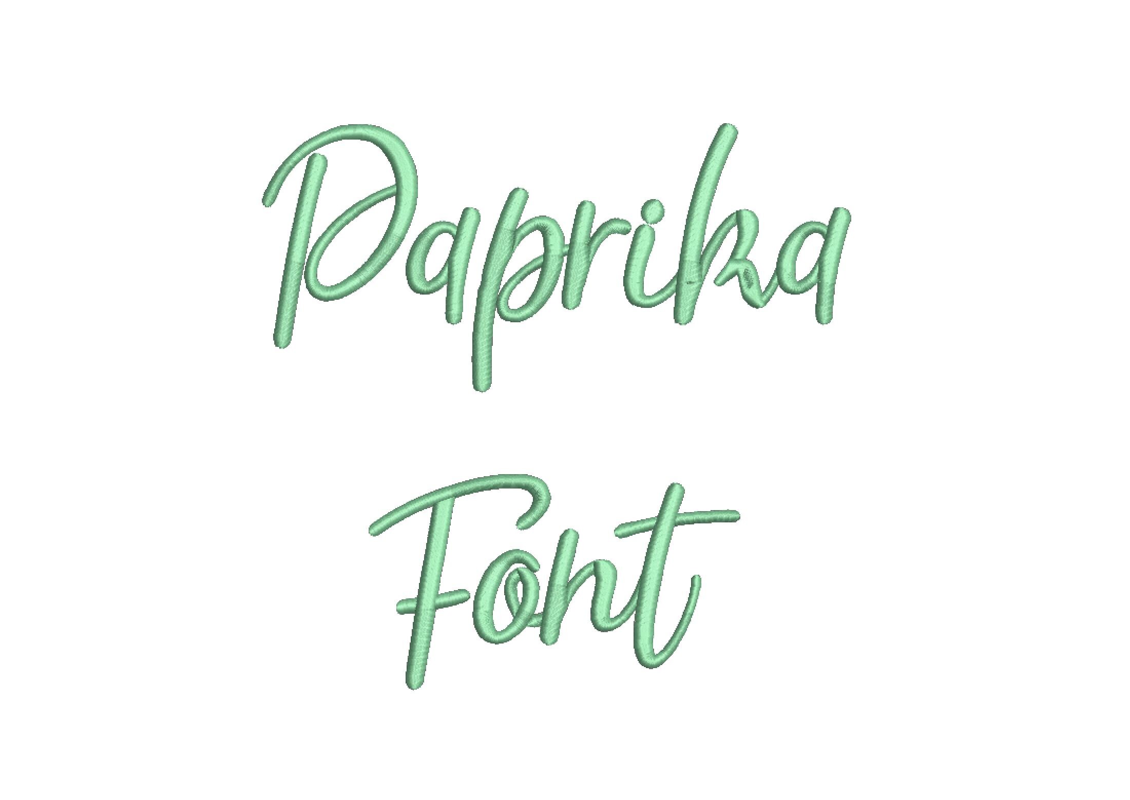 Paprika Embroidery Font 5 Size Font Machine Embroidery Font | Etsy