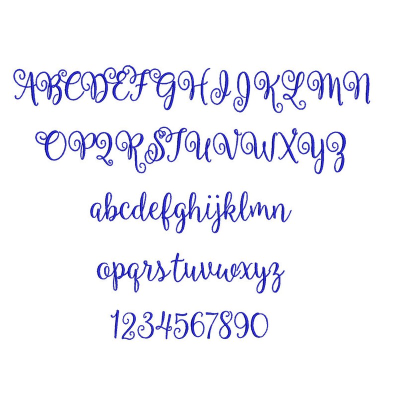 Carried Embroidery Font 5 Size Font Machine Embroidery Font - Etsy