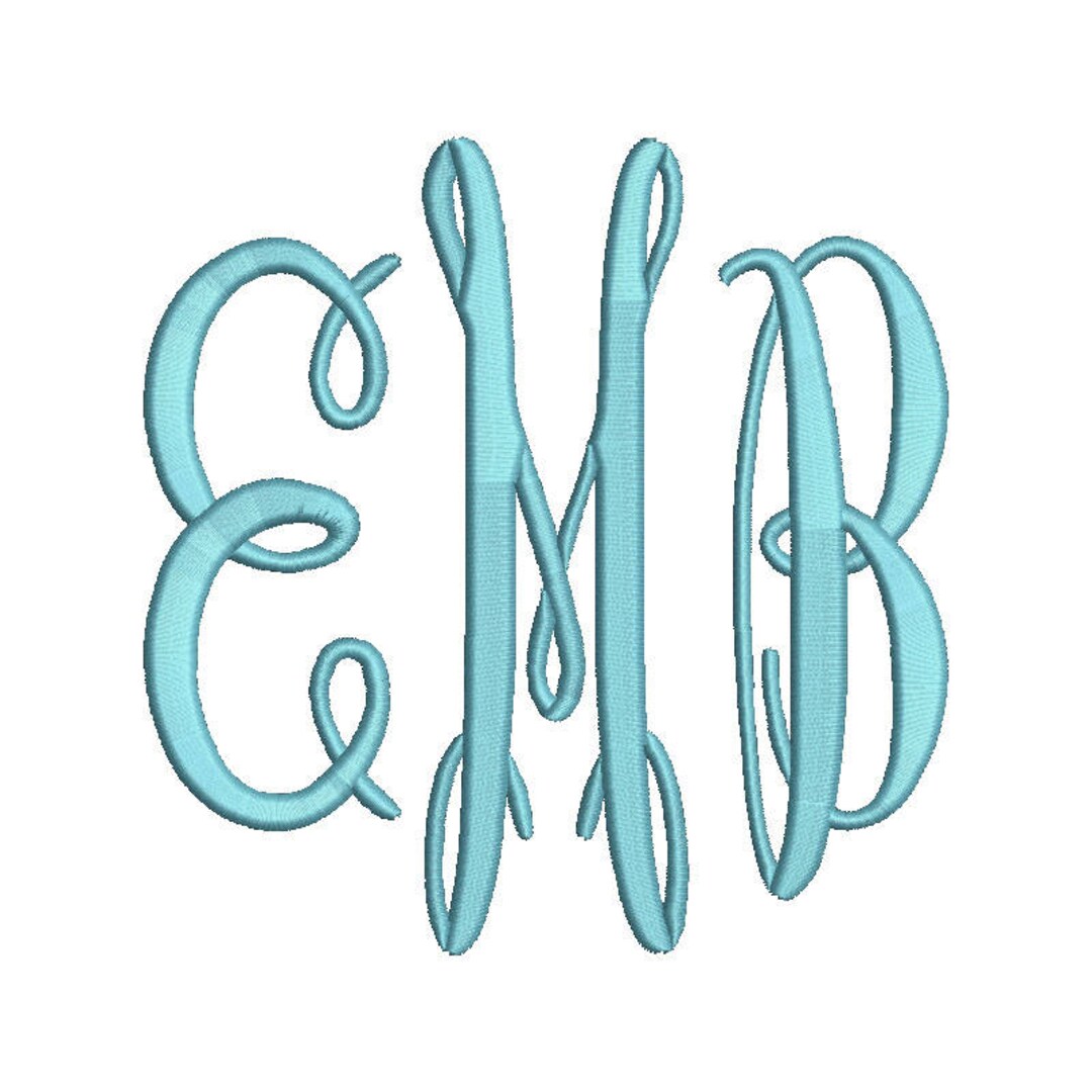 Oval Monogram Embroidery Font 3 Size Font Machine Embroidery Font ...