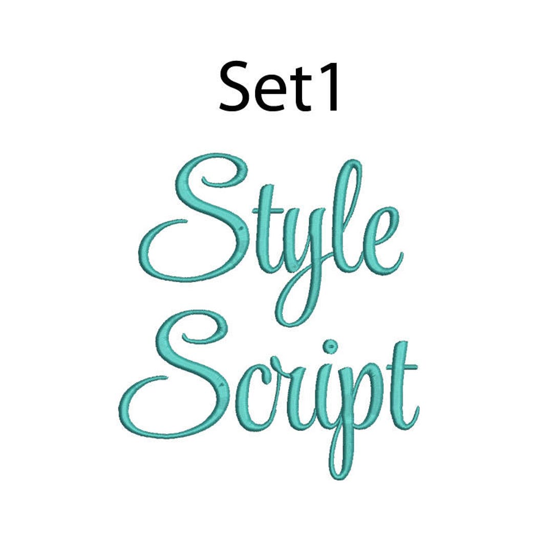 Style Script Embroidery Font 5 Size Font Machine Embroidery Font ...