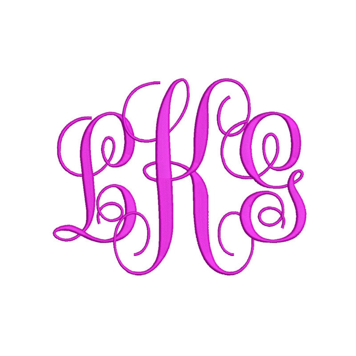 Interlocking Monogram Embroidery Font 3 Size Font Machine - Etsy