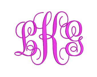 Roman Monogram Embroidery Font 3 Size Font Machine Embroidery Font ...