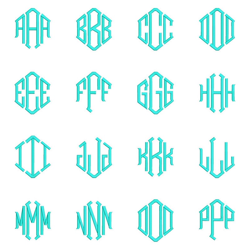 Point Monogram Embroidery Font 3 Size Font Machine Embroidery | Etsy