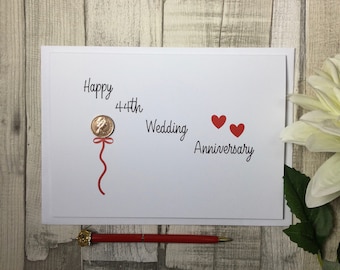 44th Anniversary Card for Husband, 44 Years Anniversary Card for Him ...
