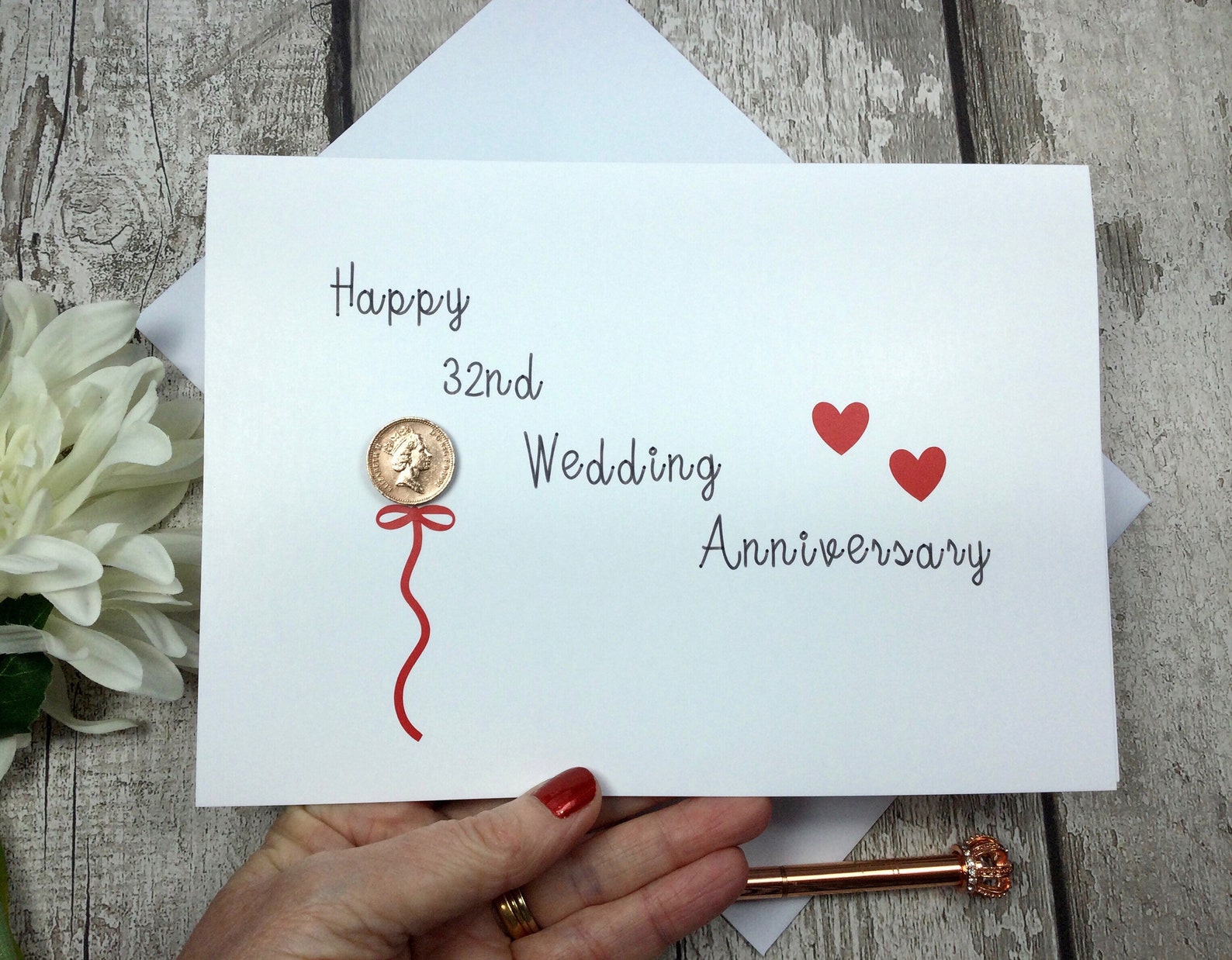 32nd Anniversary Card - Etsy