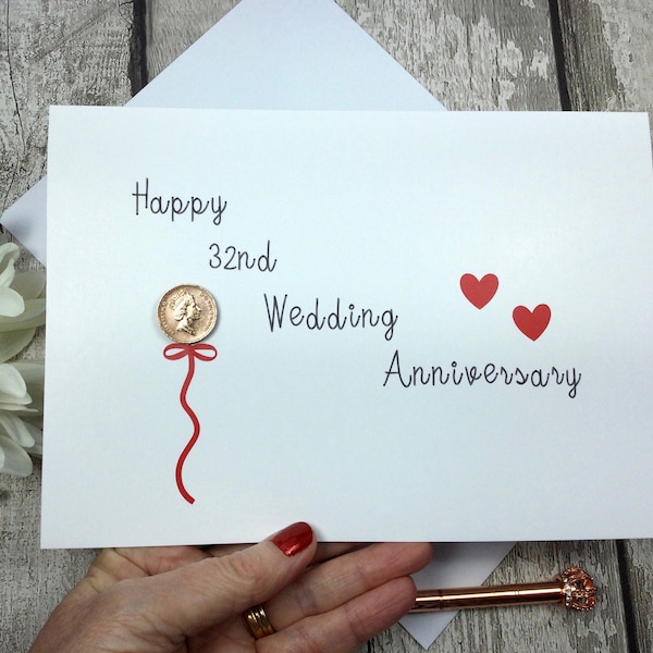 32 Year Anniversary Card - Etsy