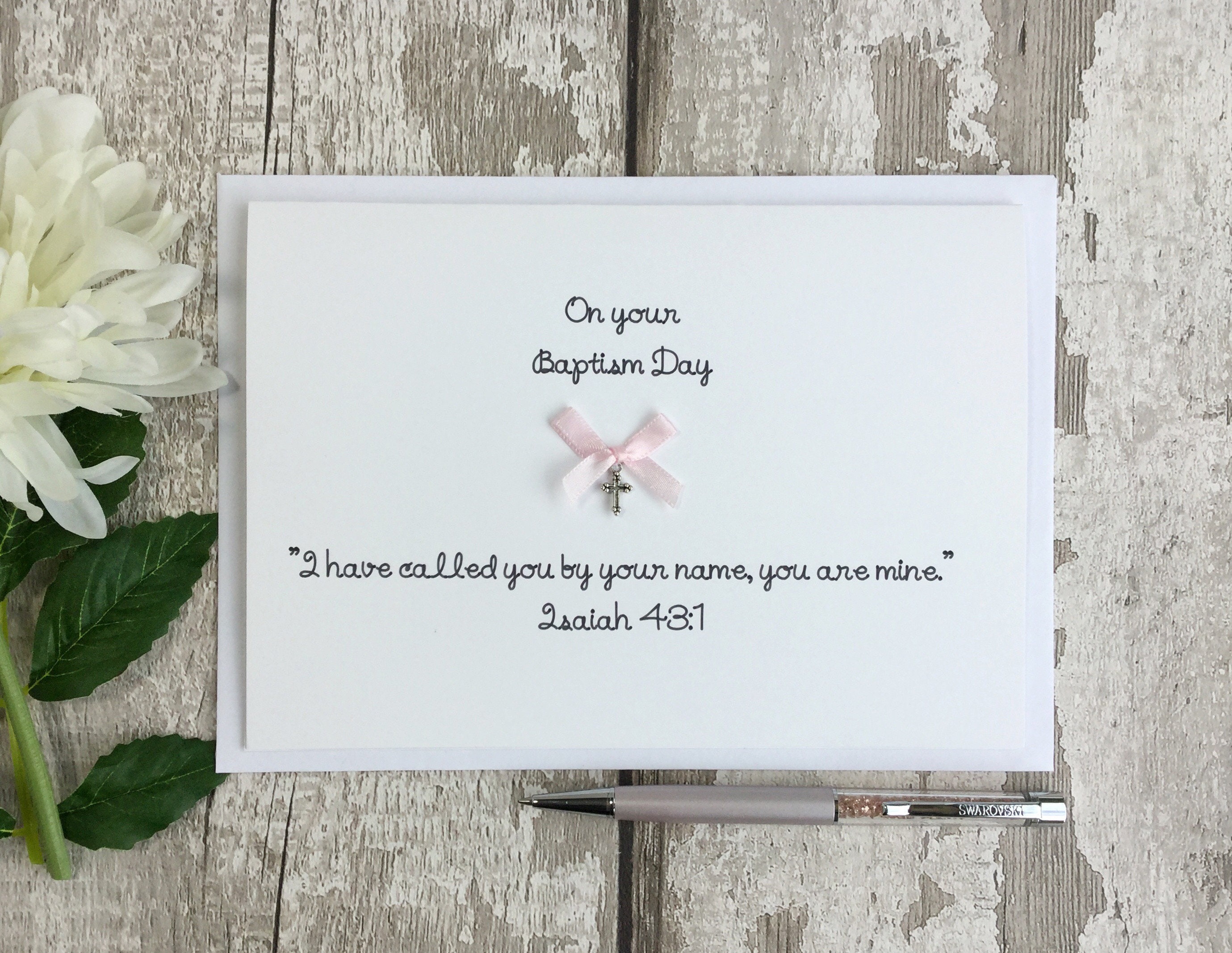 Girls Baptism Card - Etsy