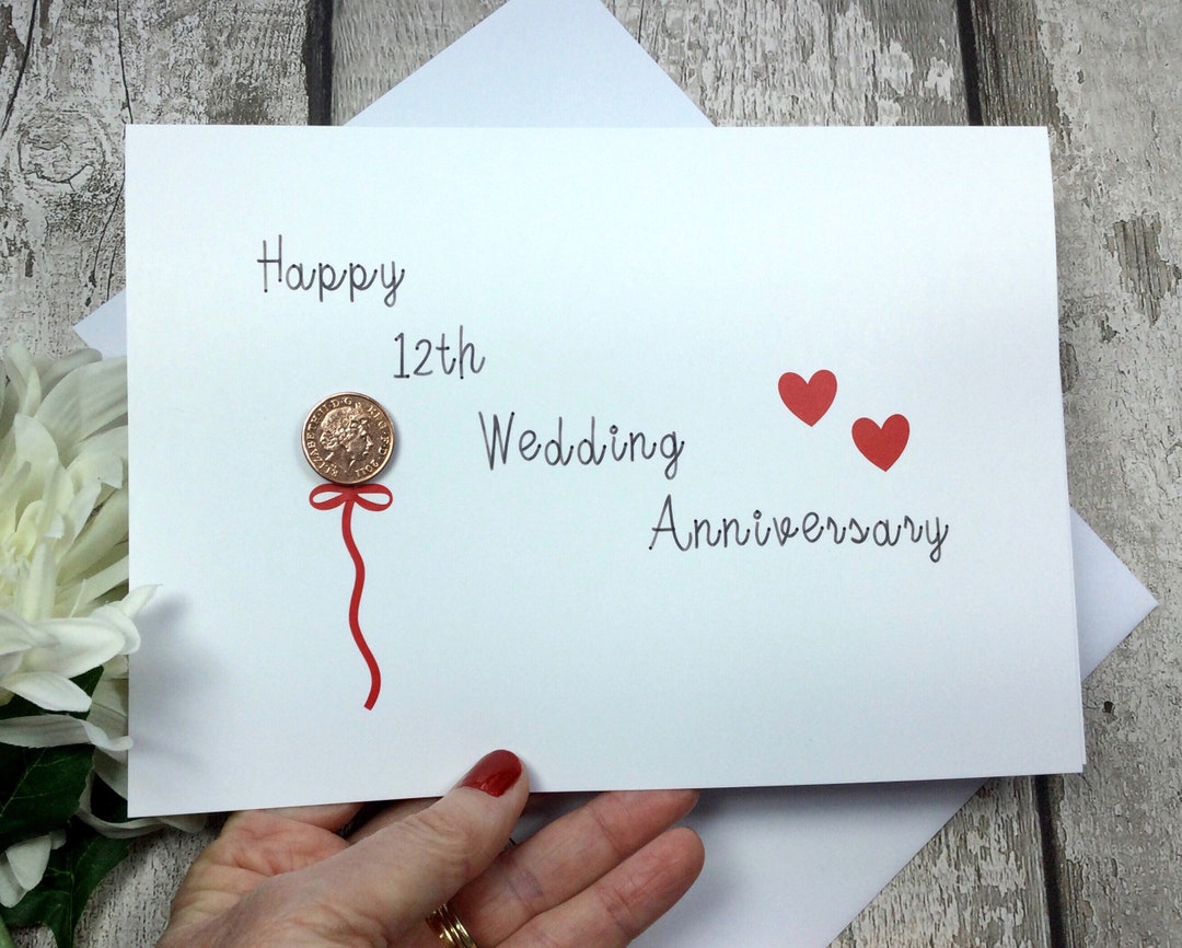 12th Anniversary Card - Etsy