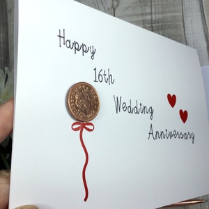 16th Anniversary Card | Etsy