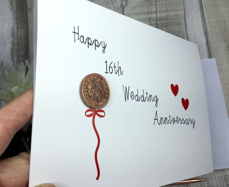 16th Anniversary Card | Etsy