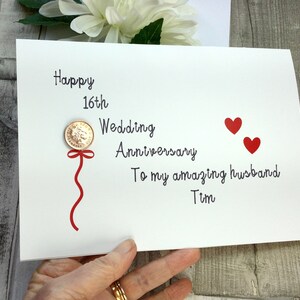 16th Anniversary Card | Etsy