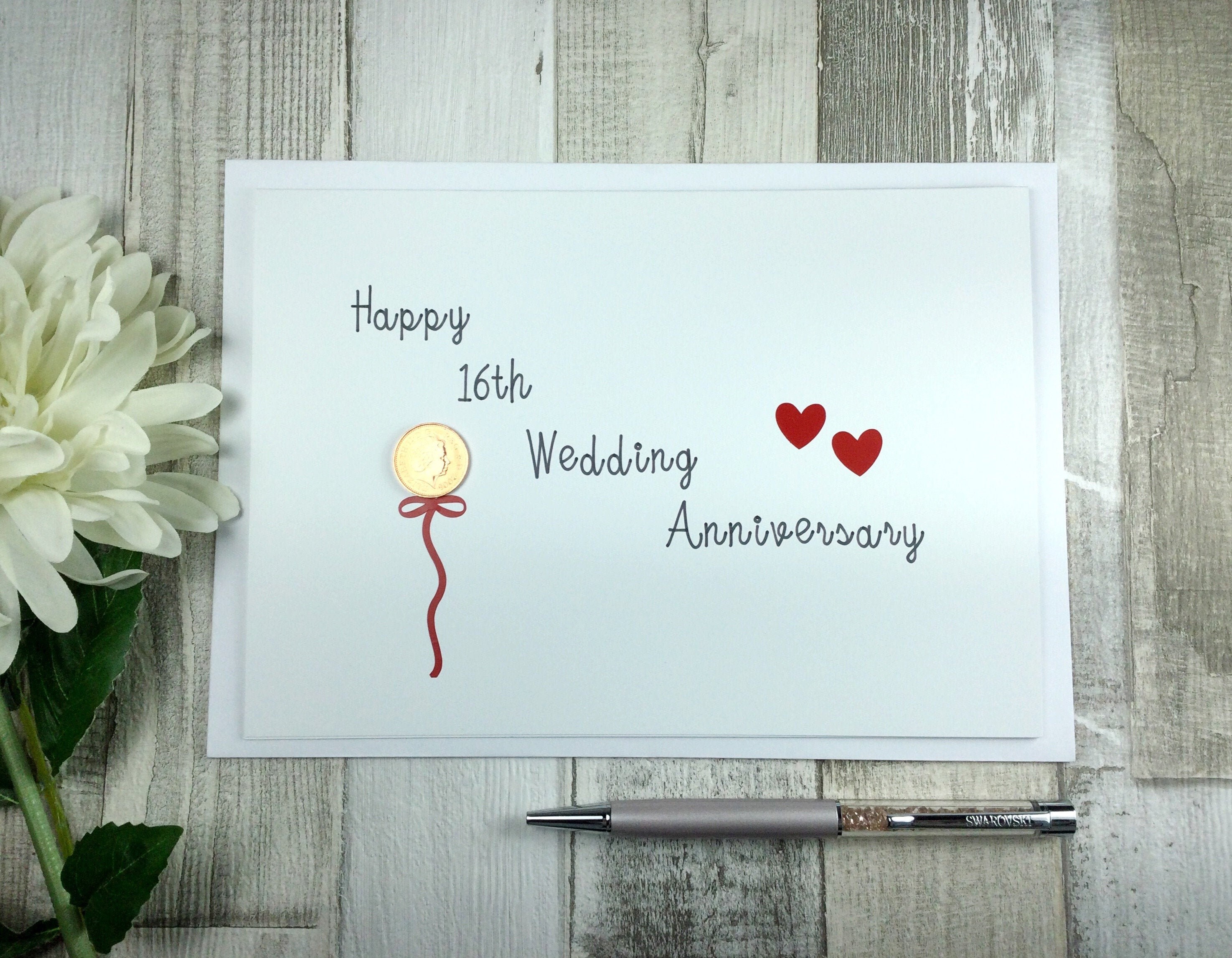 16th Anniversary Card | Etsy