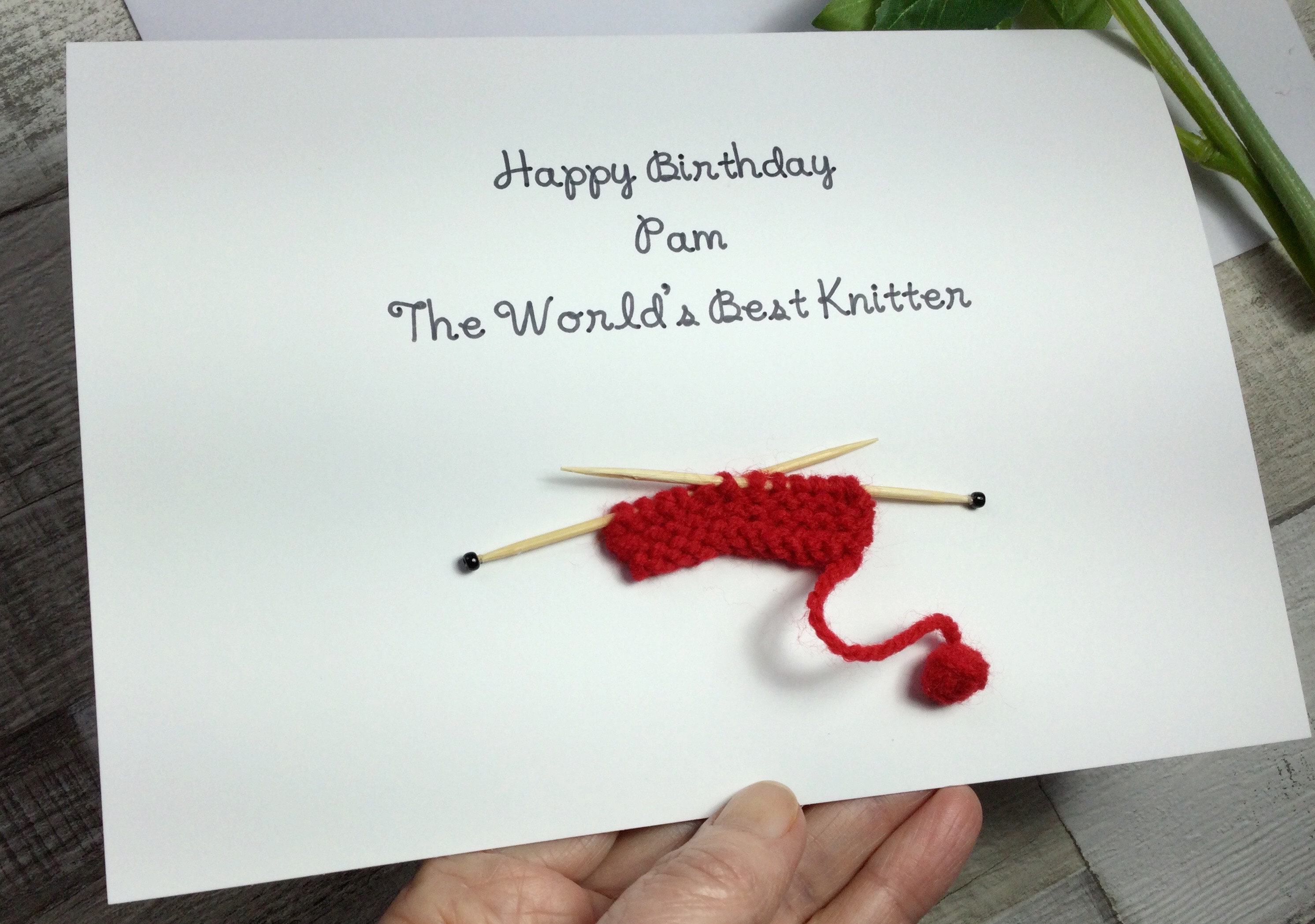 Knitted Birthday Card - Etsy