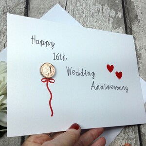 16th Anniversary Card - Etsy