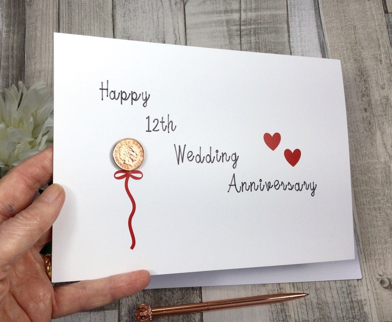 12th Anniversary Card - Etsy