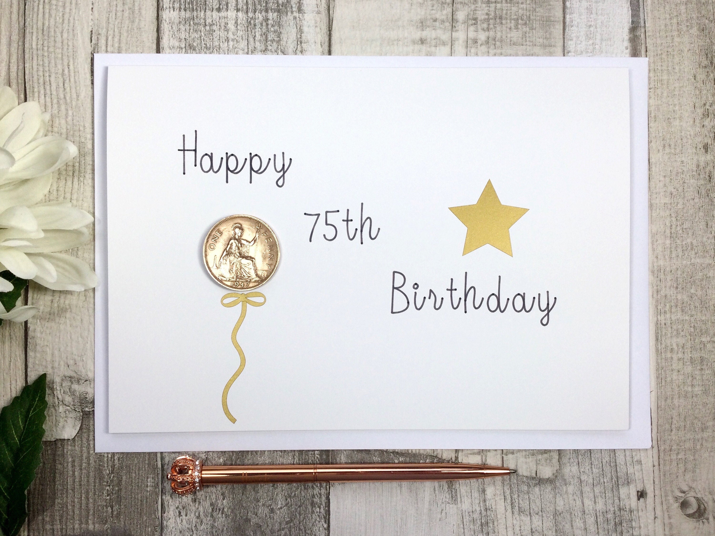 75th Birthday Card - Etsy UK