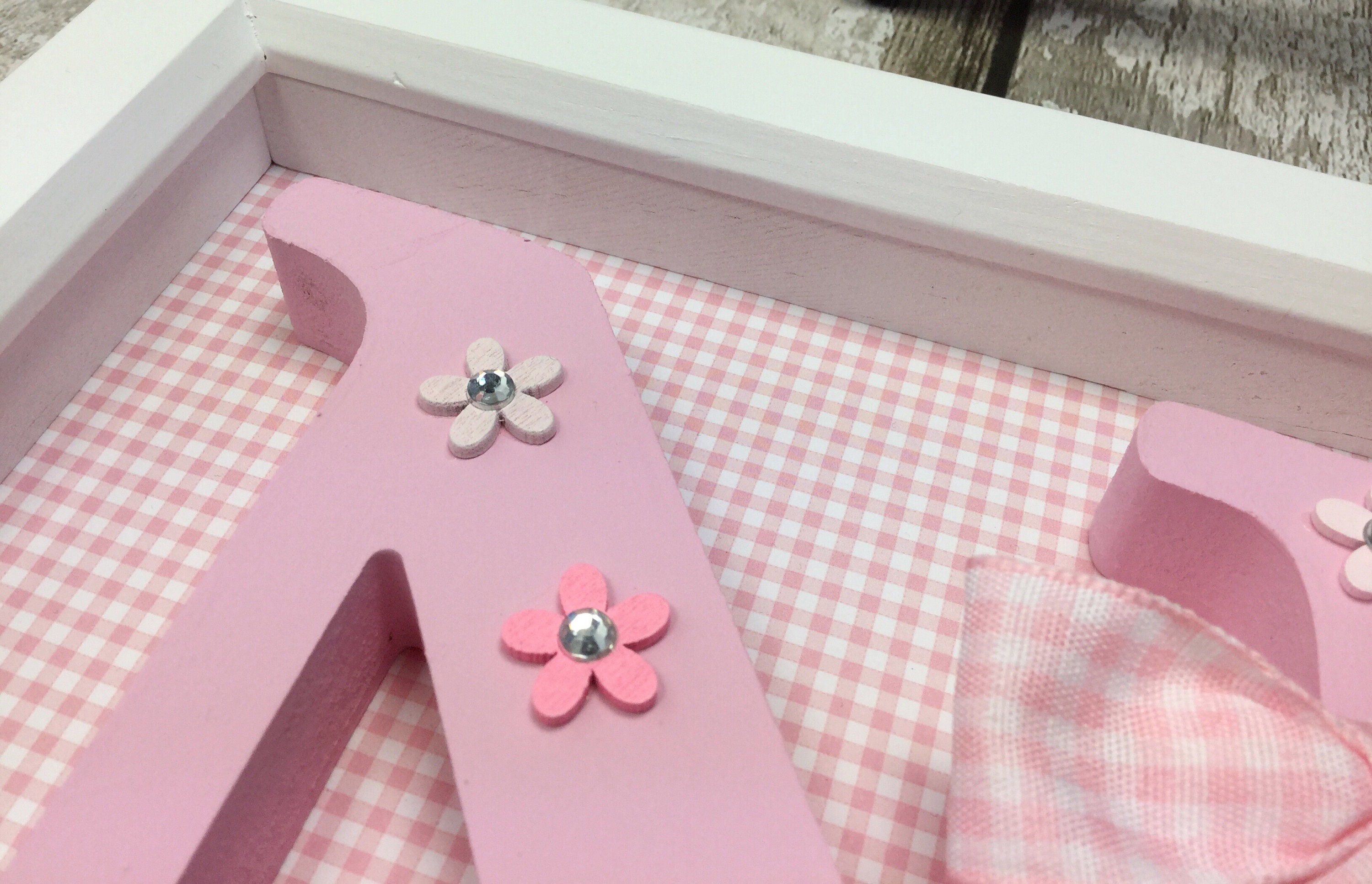 New Baby Girl Gift - Personalised Name Frame - Etsy UK