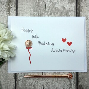 16th Anniversary Card - Etsy