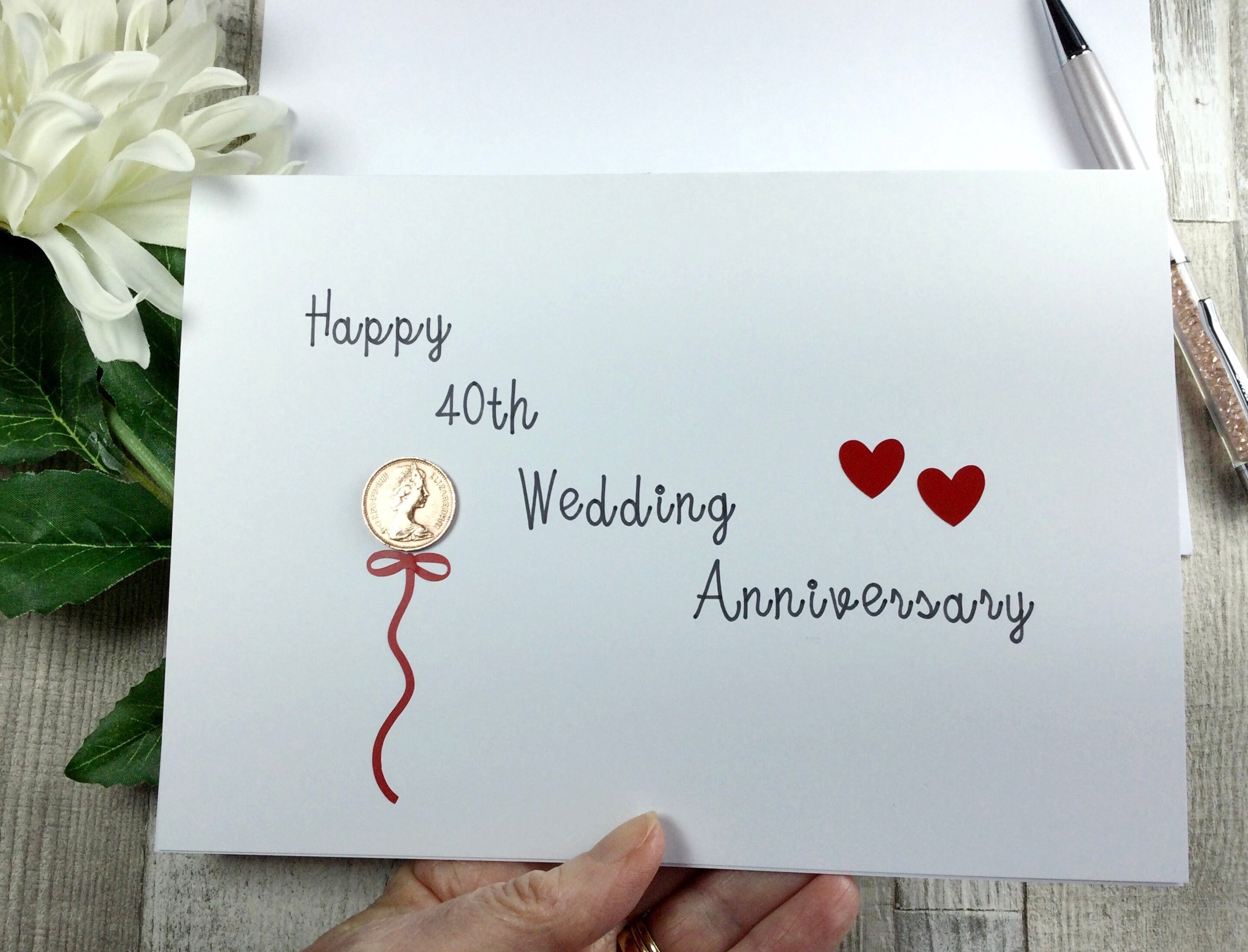 40th Anniversary Card | Etsy